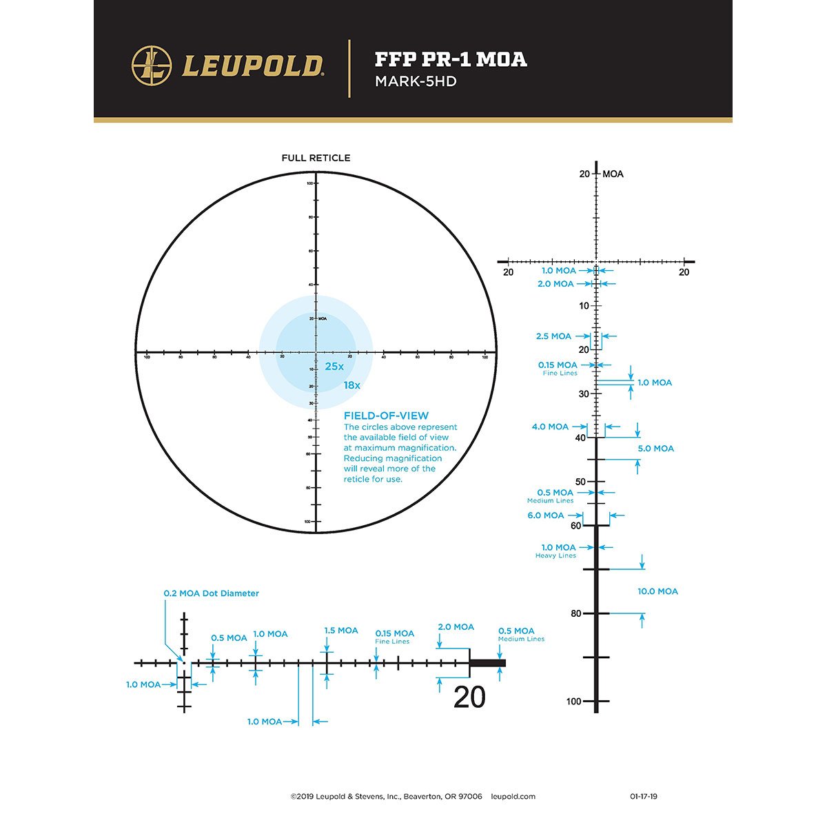 LEUPOLD MARK 5HD 5-25x56mm FFP Illuminated PR1-MIL Reticle Black SKU ...