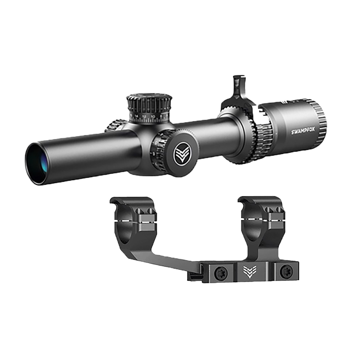 SWAMPFOX OPTICS TOMAHAWK LPVO 1-4X24MM SFP ILLUMINATED RIFLE SCOPE