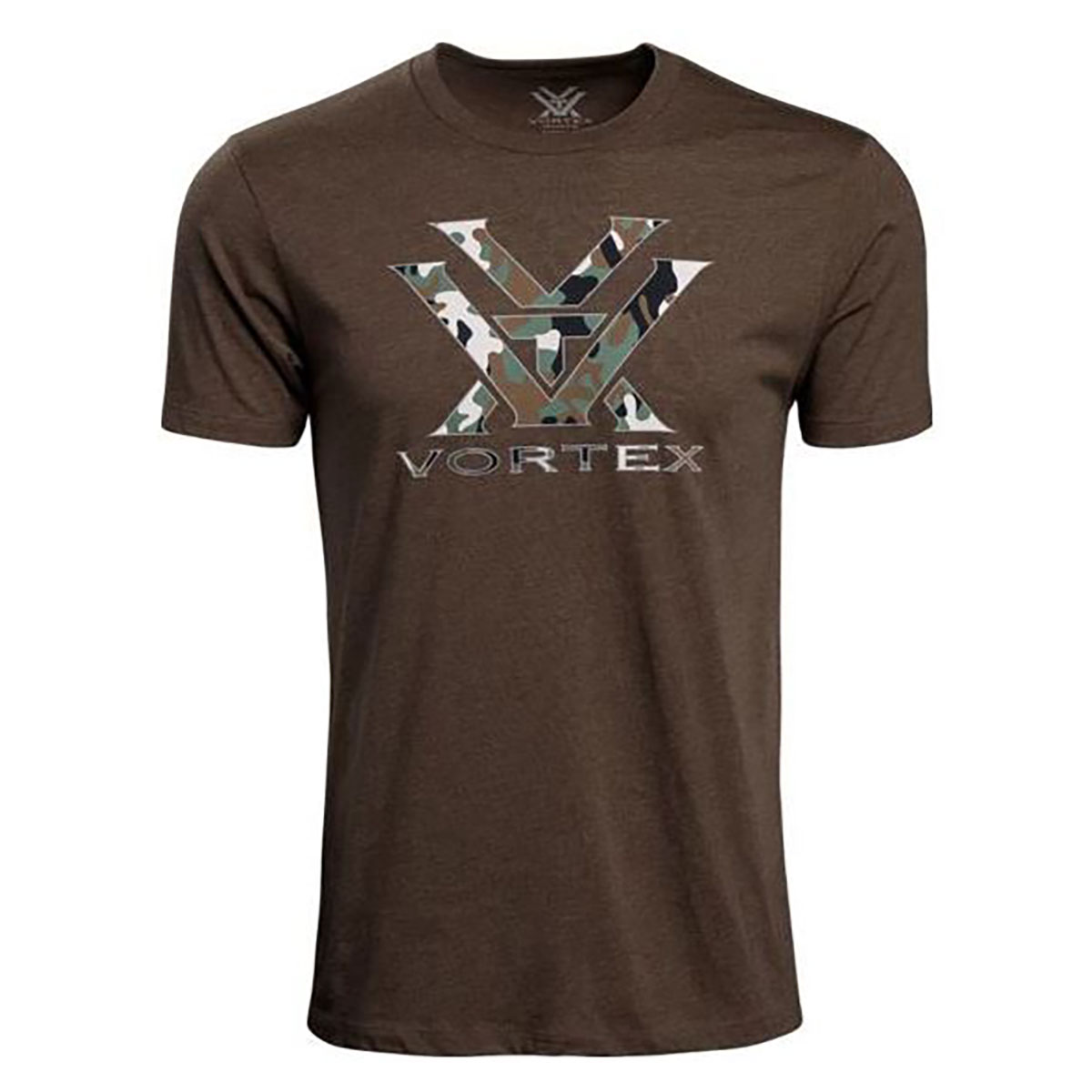 VORTEX OPTICS Mens Camo Logo S/S T-Shirt Xl Brown Heather SKU: 100054602