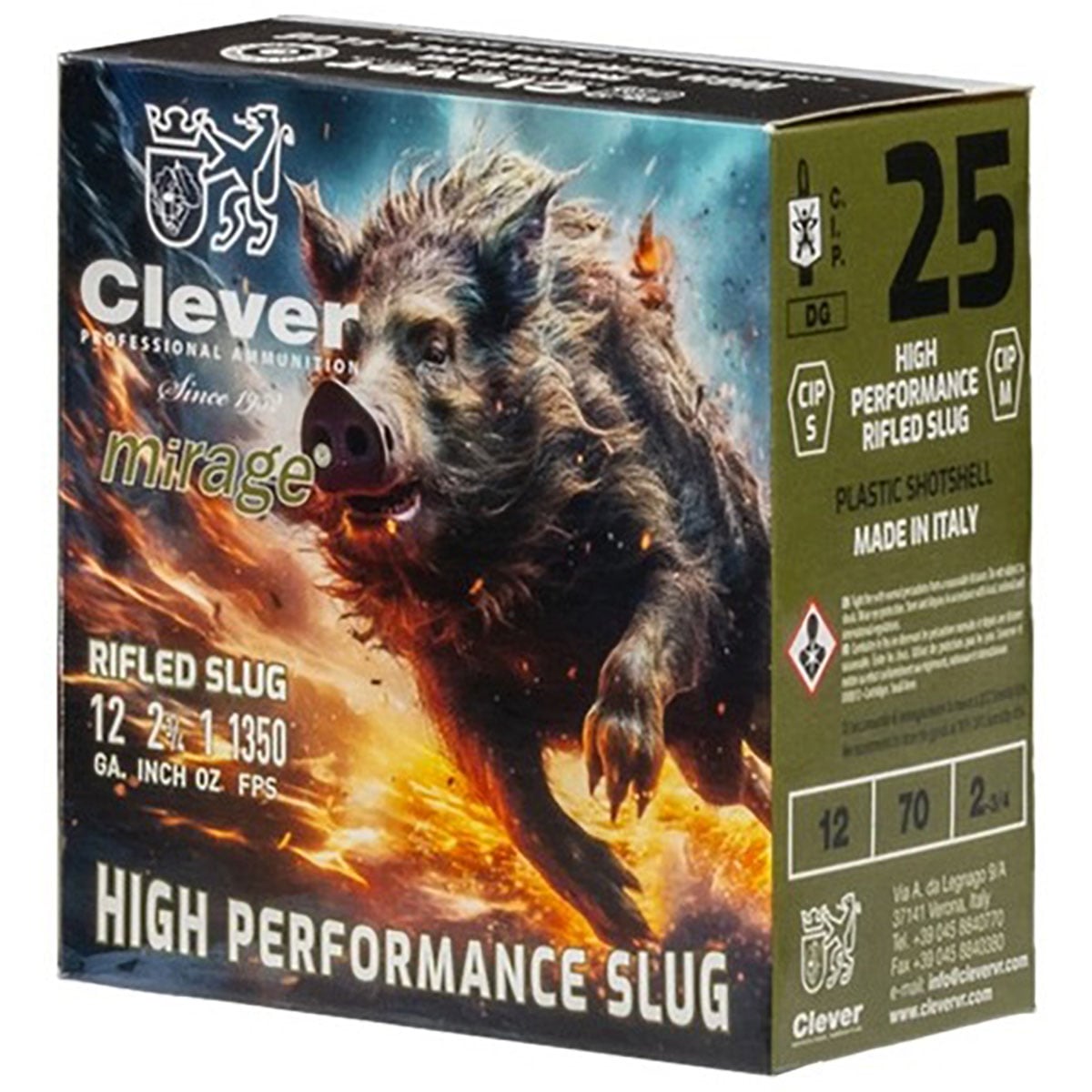 CLEVER MIRAGE HIGH PERFORMANCE SLUG 12 GA 2-3/4" SLUG SHOTGUN AMMO