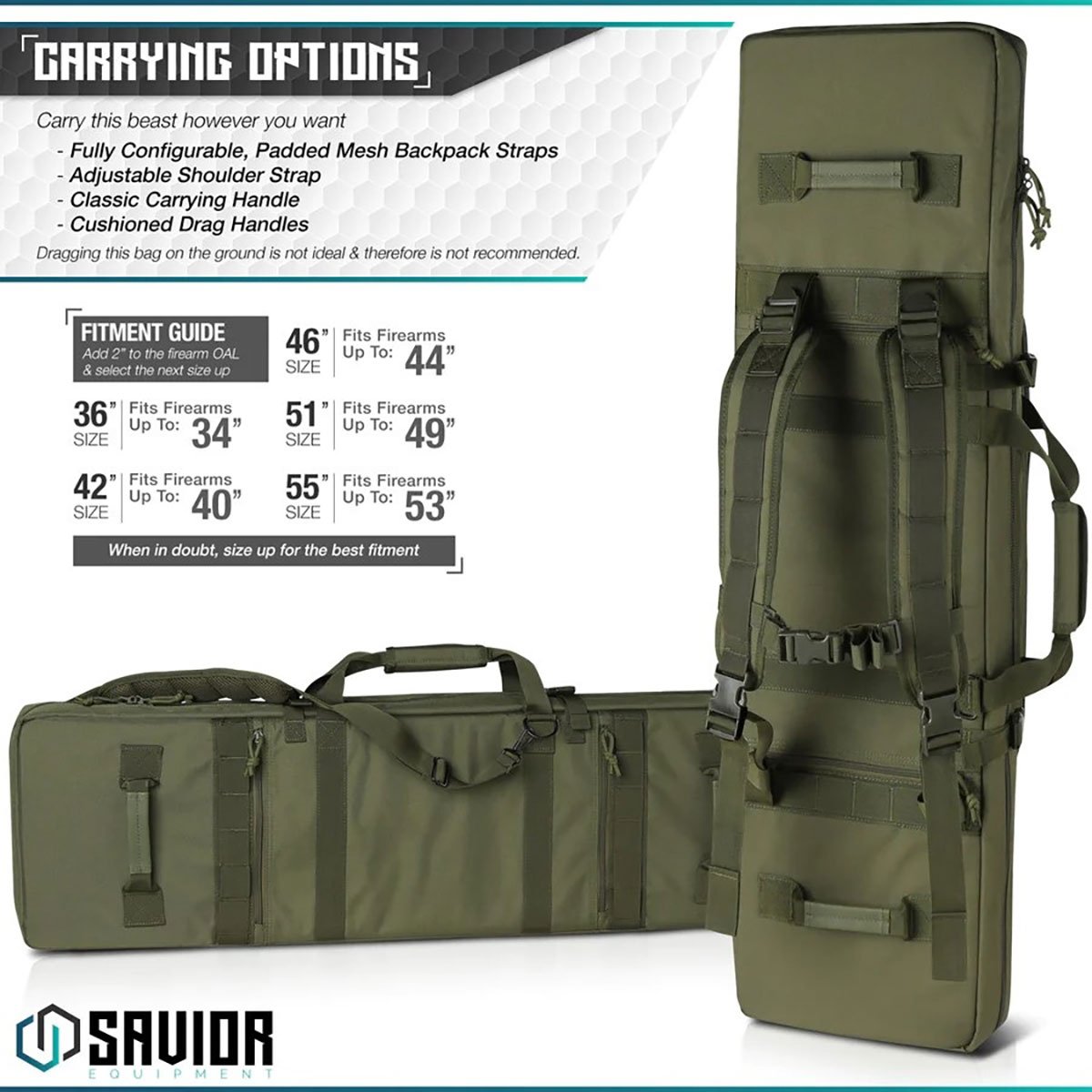 SAVIOR EQUIPMENT URBAN WARFARE LOW PROFILE DOUBLE RIFLE CASES