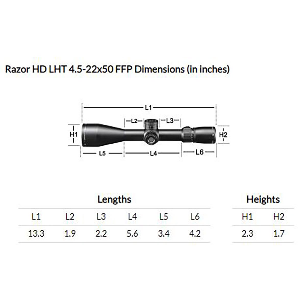 VORTEX OPTICS RAZOR HD LHT 4.5-22X50MM FFP ILLUMINATED RIFLE SCOPE