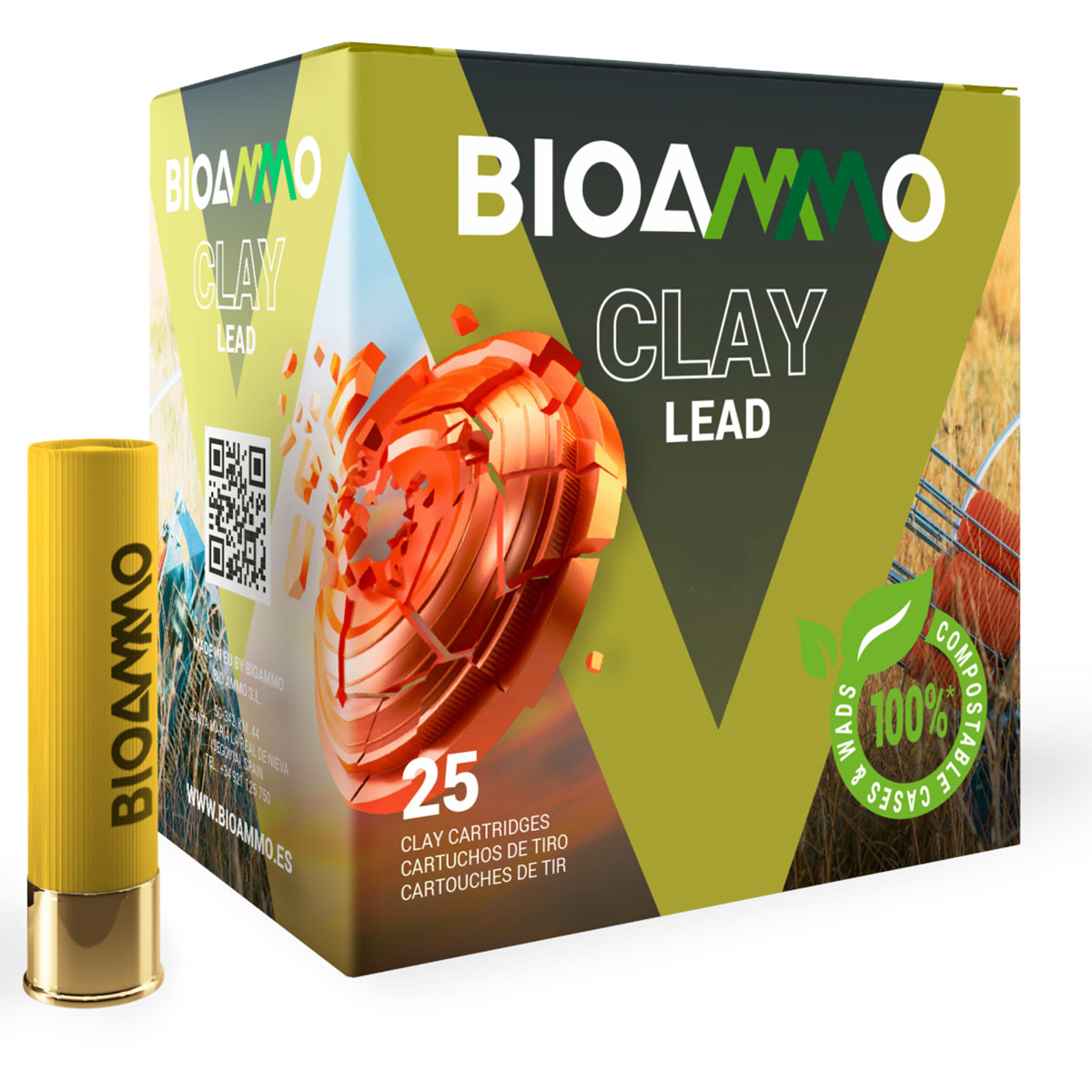 BIOAMMO Clay Lead 20 Gauge 2-3/4" 1oz #7.5 Shot 25/Box SKU: 430112882