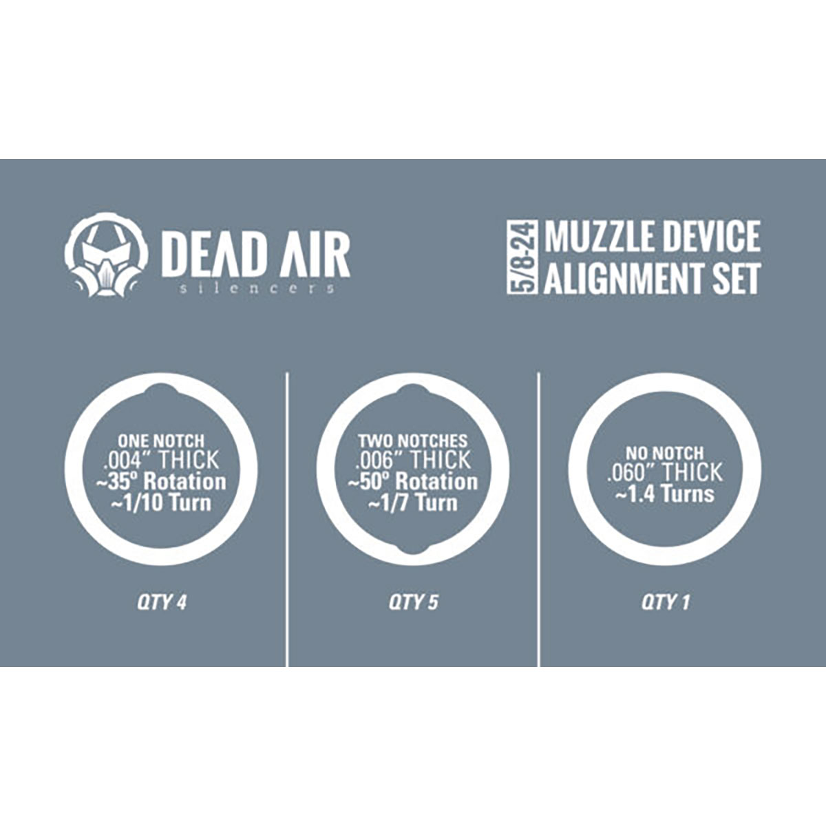DEAD AIR ARMAMENT MUZZLE DEVICE SHIM KIT
