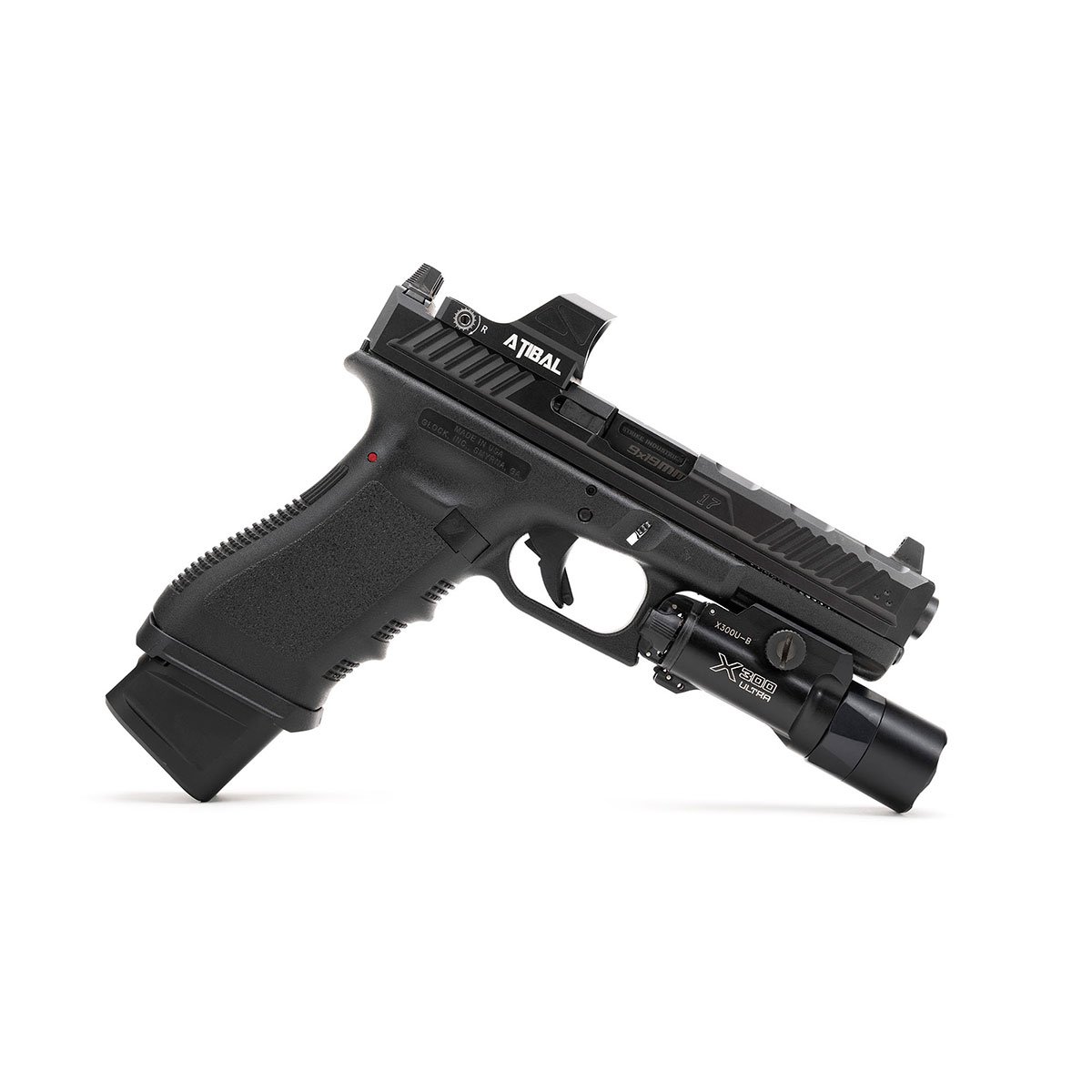 STRIKE INDUSTRIES ALUMINUM EXTENDED MAG PLATE FOR GLOCK~G17 (9MM)