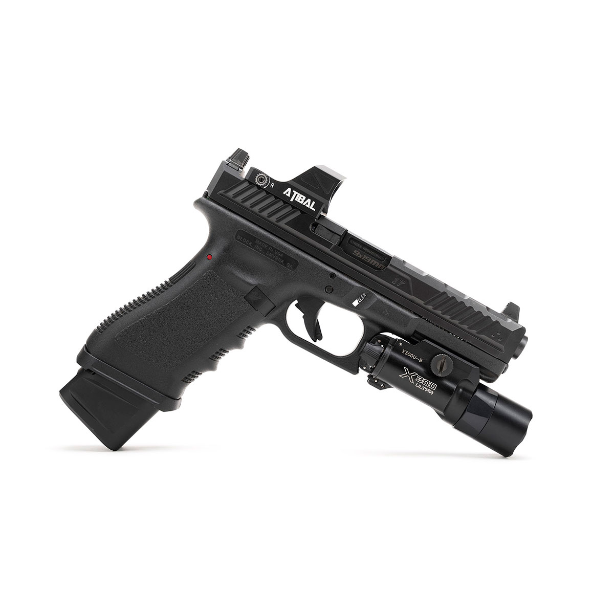 STRIKE INDUSTRIES ALUMINUM EXTENDED MAG PLATE FOR GLOCK~G17 (9MM)