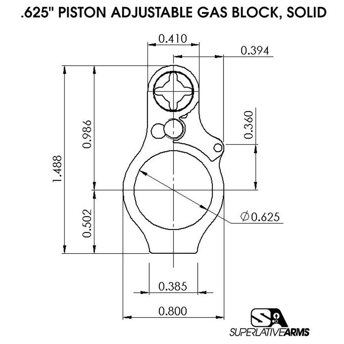 SUPERLATIVE ARMS LLC AR-15 ADJUSTABLE PISTON SYSTEM WITH SOLID 0.625 ...