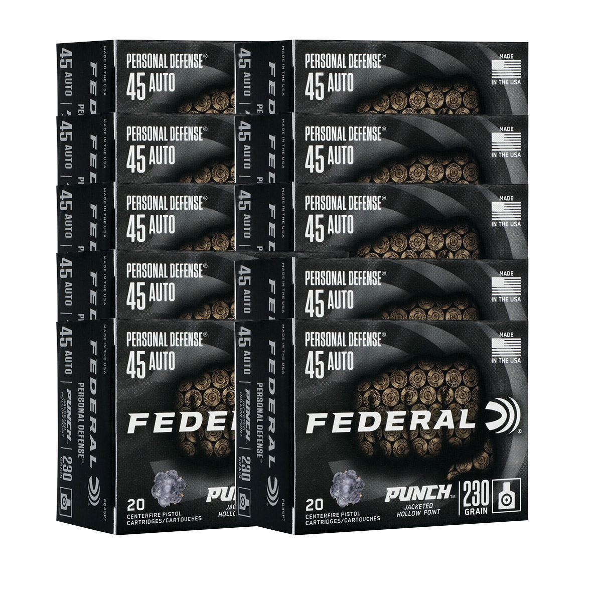 FEDERAL PERSONAL DEFENSE PUNCH 45 ACP HANDGUN AMMO