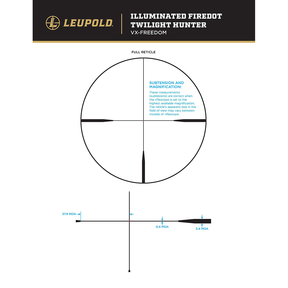 LEUPOLD VX-3HD 3.5-10x50mm SFP Illum FireDot Twilight Hunter Black