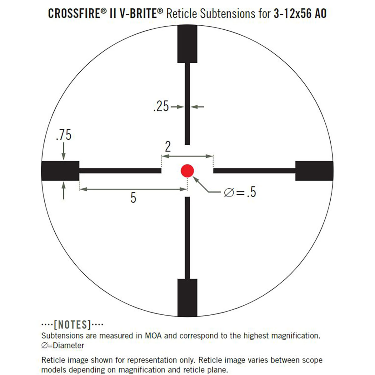 VORTEX OPTICS CROSSFIRE II 3-12X56 AO SFP ILLUMINATED RIFLE SCOPE