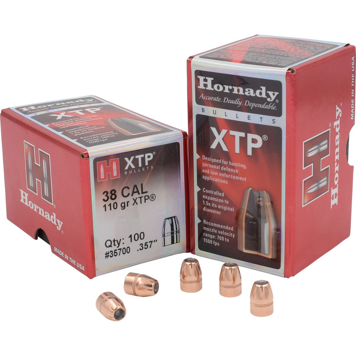 HORNADY XTP® 38 Caliber (0.357") 110gr Jacketed Hollow Point 100/Box ...