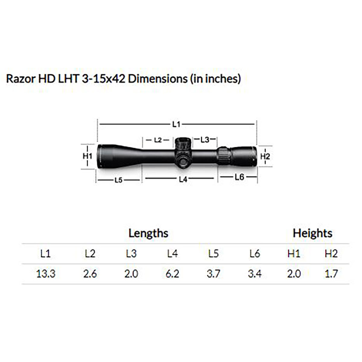 VORTEX OPTICS RAZOR HD LHT 3-15X42MM SFP ILLUMINATED RIFLE SCOPE