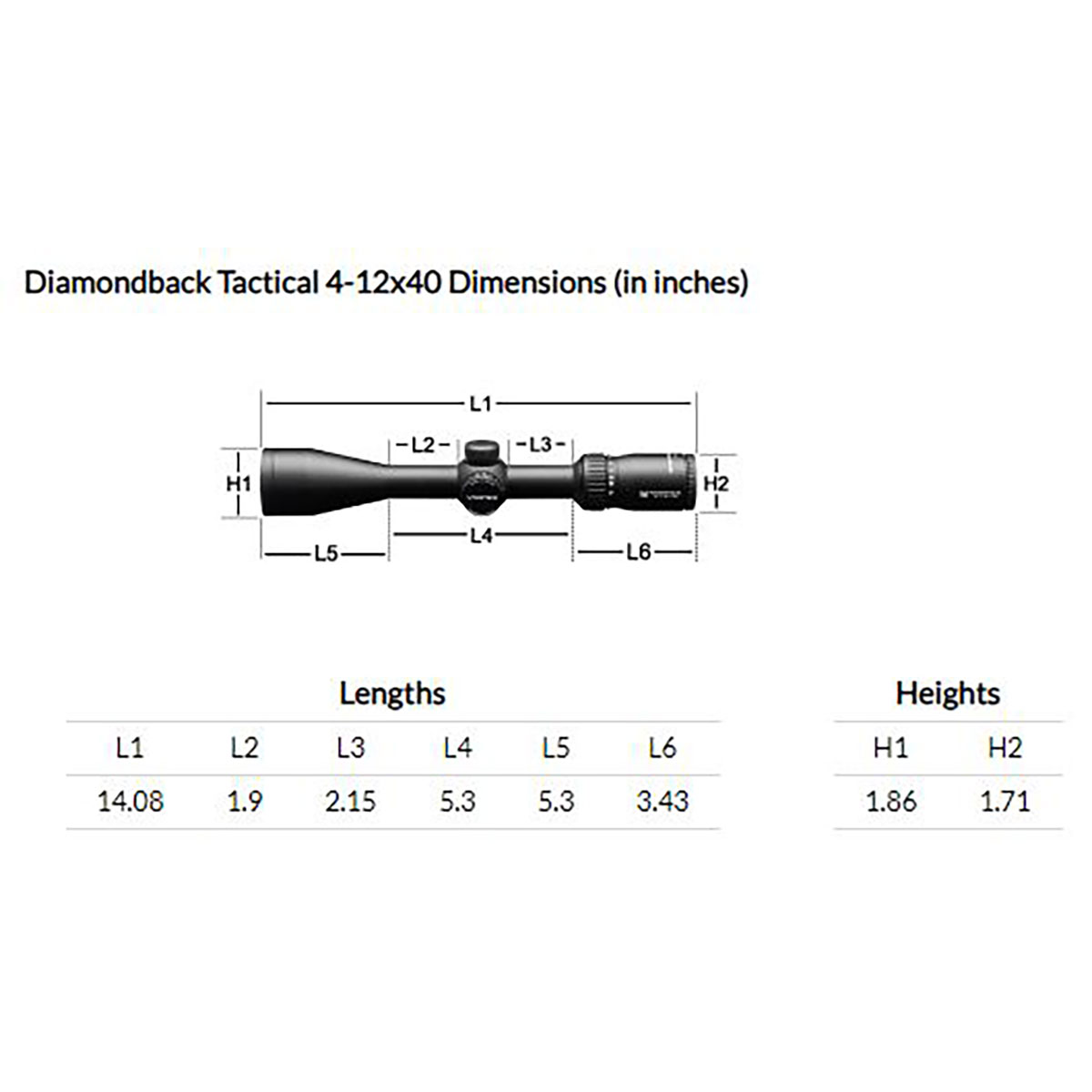 VORTEX OPTICS DIAMONDBACK TACTICAL 4-12X40MM SFP RIFLE SCOPE | Brownells