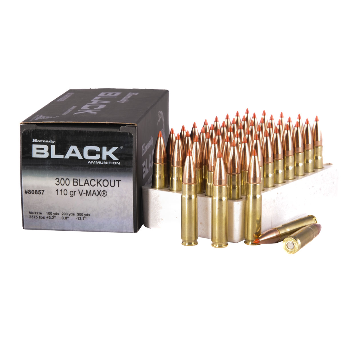 HORNADY Black 300 AAC Blackout 110gr V-Max Polymer Tipped 20/Box SKU ...