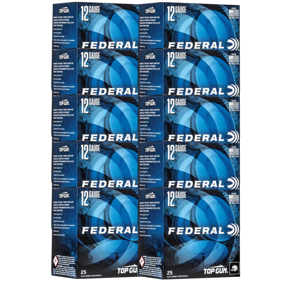 FEDERAL TOP GUN 12 GAUGE 2-3/4" #7.5 SHOT SHOTGUN AMMO