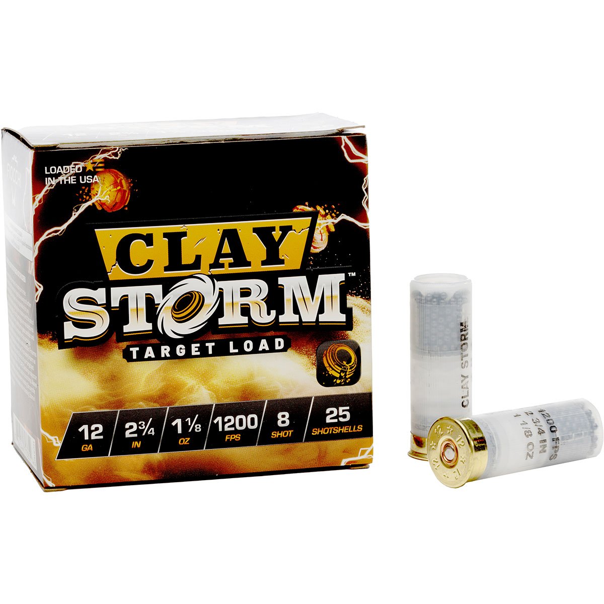 FIOCCHI AMMUNITION Clay Storm 12 Gauge 2-3/4" 1oz #8 Shot 1200 FPS 25 ...