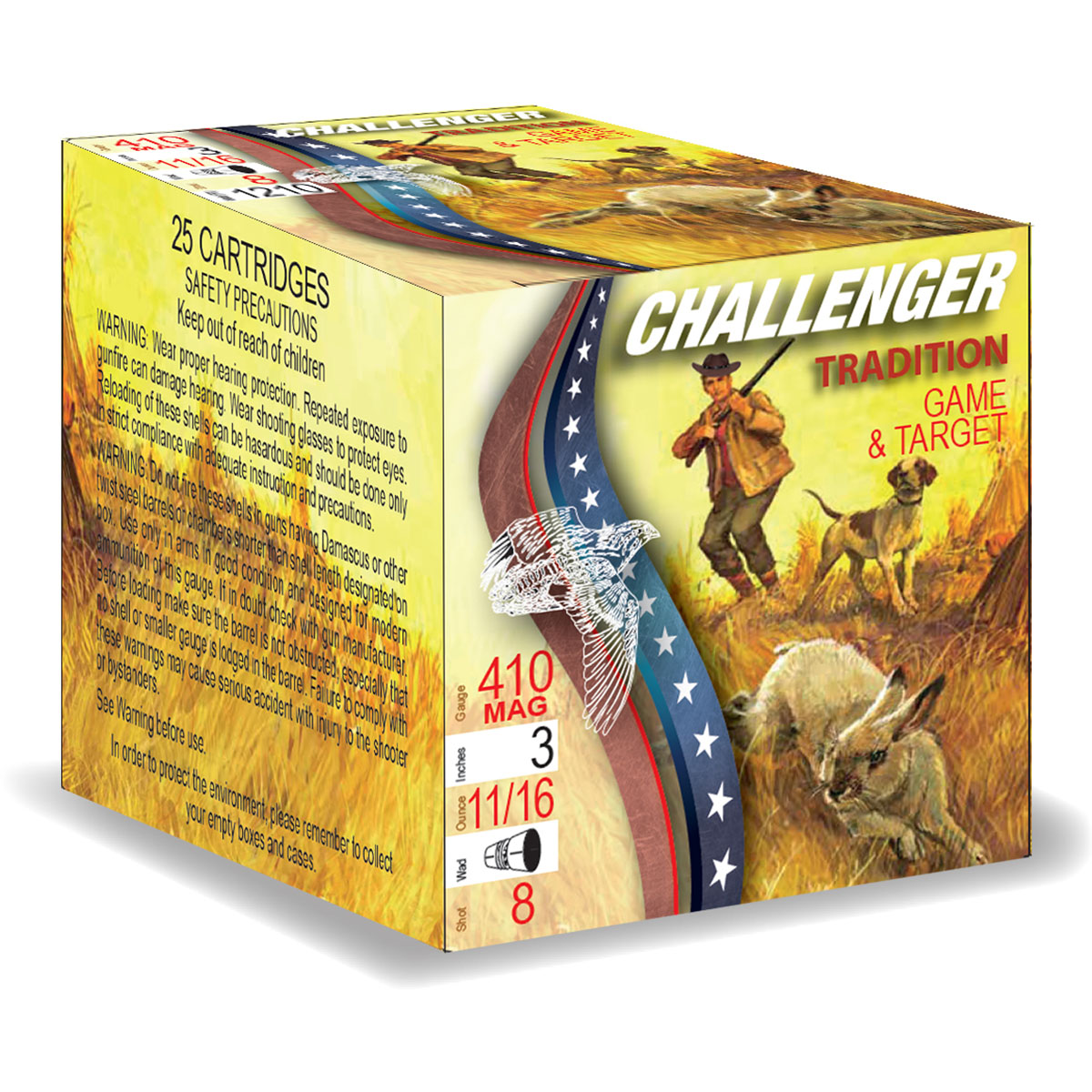 CHALLENGER AMMO FIRST CLASS TARGET LOAD 410 BORE 3" #8 SHOT SHOTGUN AMMO