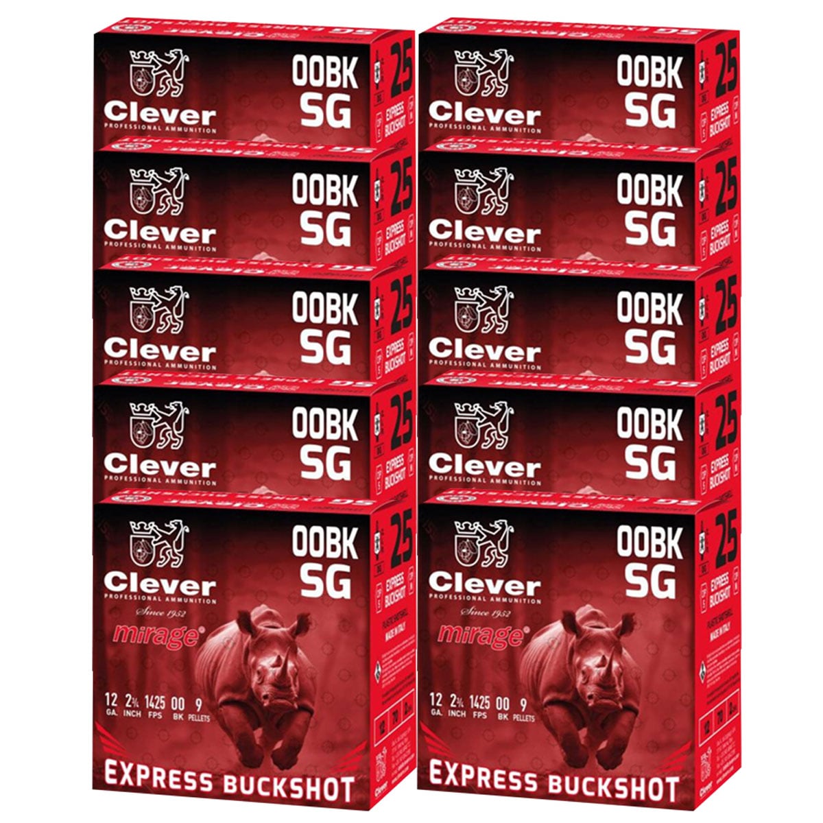 CLEVER MIRAGE EXPRESS BUCKSHOT 12 GAUGE #00 BUCKSHOT SHOTGUN AMMO | UPC ...