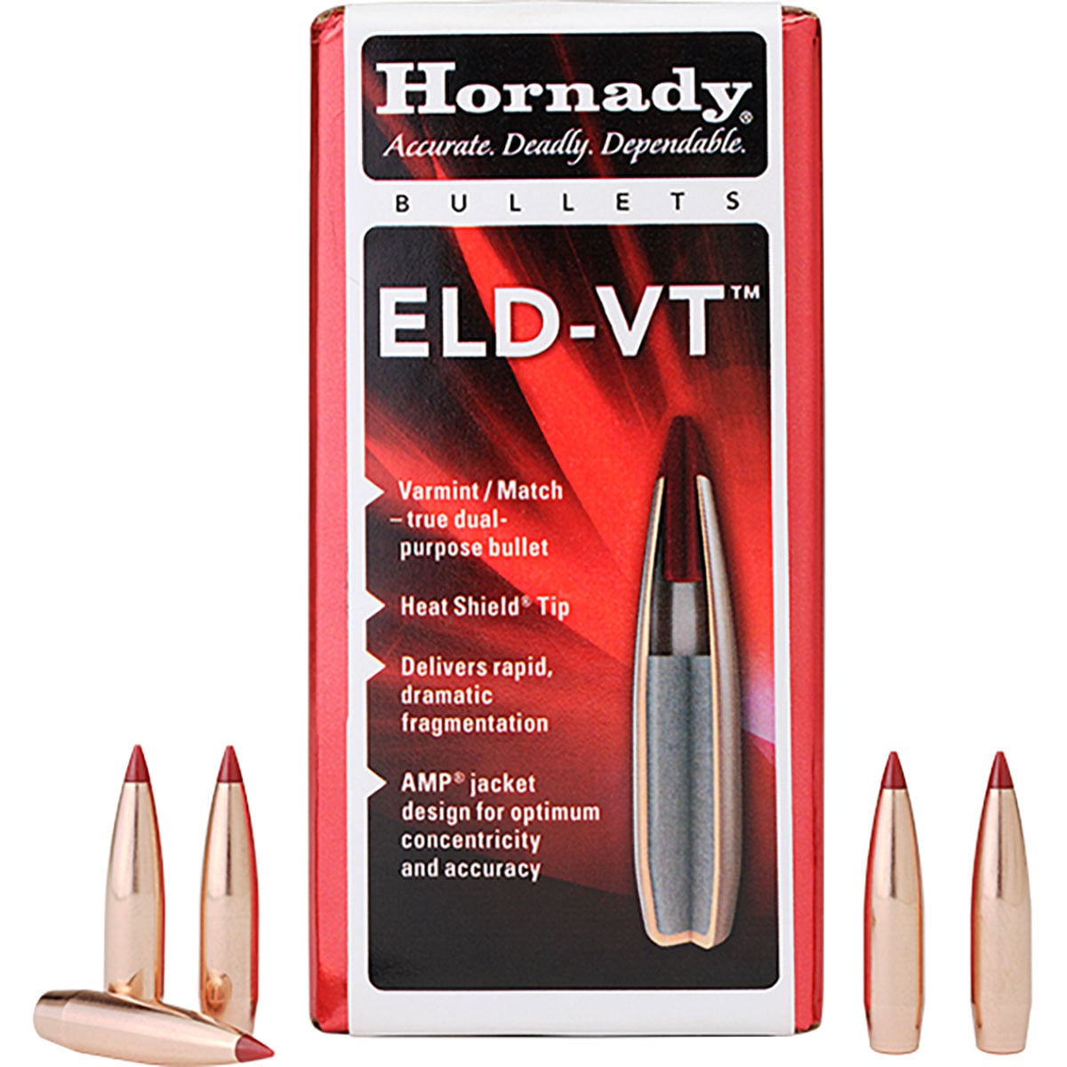HORNADY ELD-VT® 25 CALIBER (0.257) POLYMER TIP BOAT TAIL RIFLE BULLETS