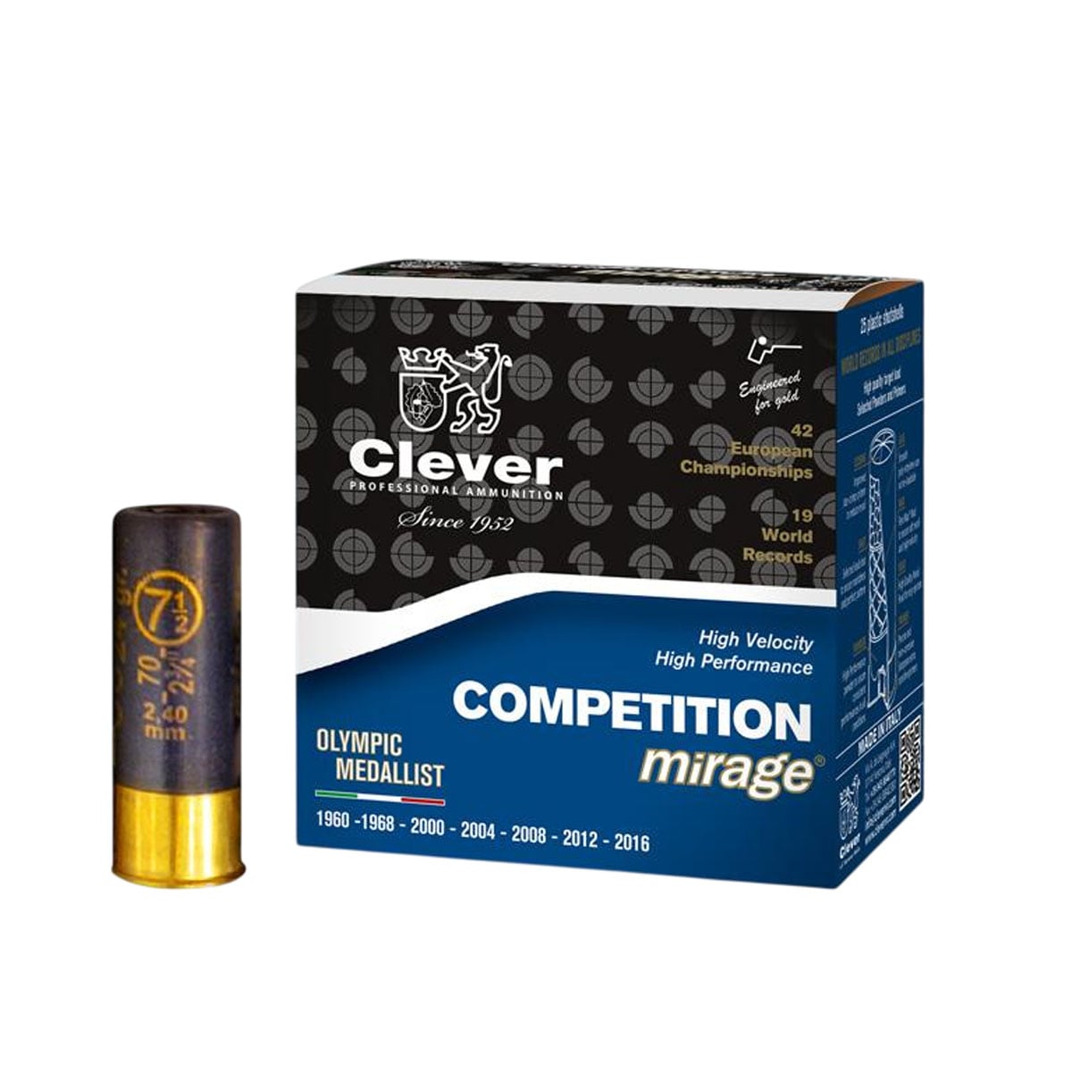 CLEVER T2 COMPETITION 12 GAUGE 1OZ #7.5 1250 FPS 25/BOX | UPC: 923175800193