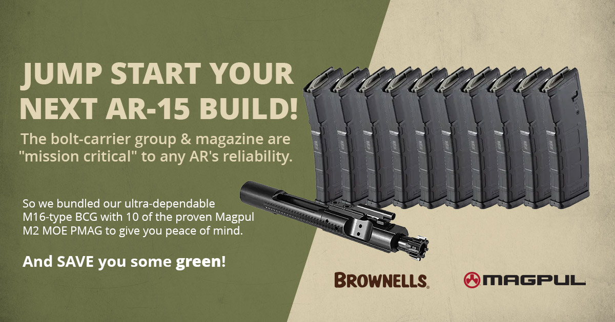 BROWNELLS BUNDLES M16 BCG & MAGPUL AR-15 PMAG GEN M2 MOE MAGAZINE ...